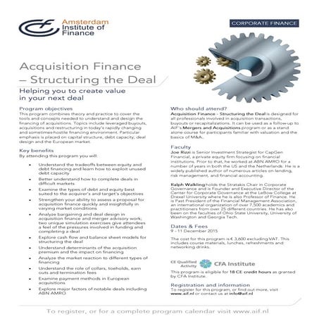 Aif acquisition finance 2015 | PDF | Financial Industry | Industries