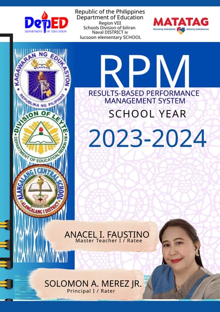 RPMS 2023-2024 PORTFOLIO for Master Teacher.pptx | Educational ...