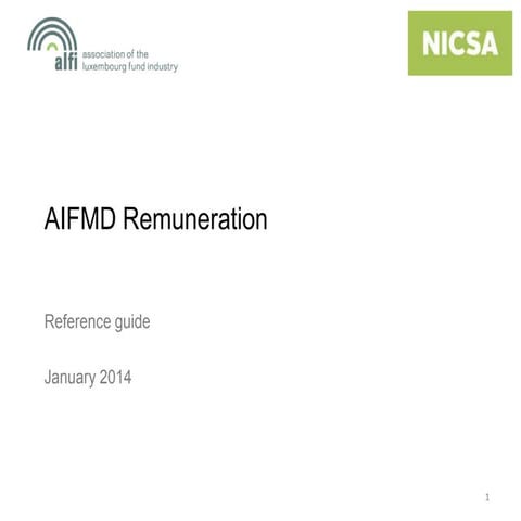 AIFMD Remuneration | Reference guide | PPTX | Business Accounting ...