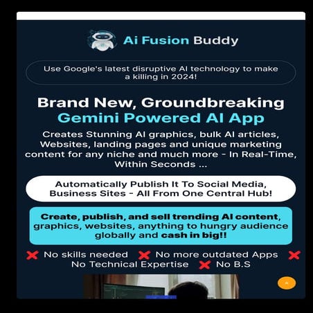 AI Fusion Buddy Review: Brand New, Groundbreaking Gemini-Powered AI App | PDF