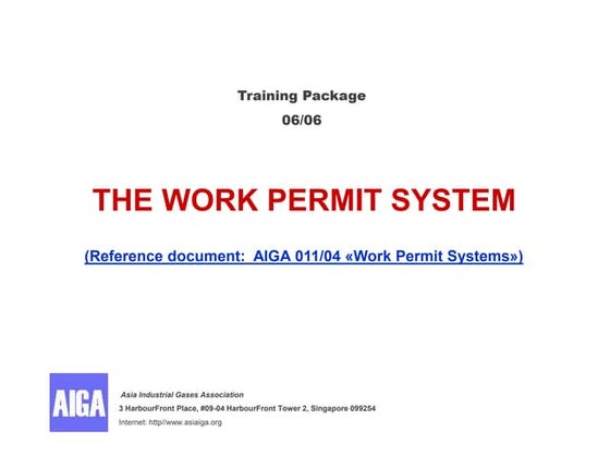 Work Permit System | PPTX | First Aid | Injuries