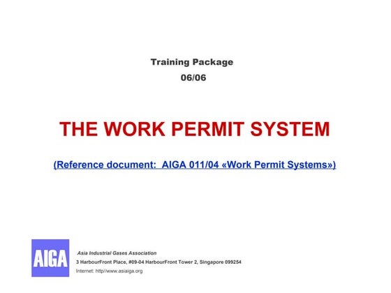 Permit to work training | PPT