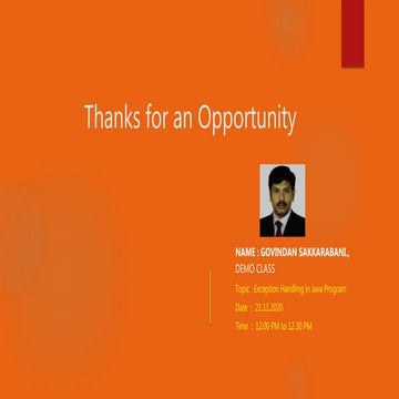 Java Exception Handling Ppt