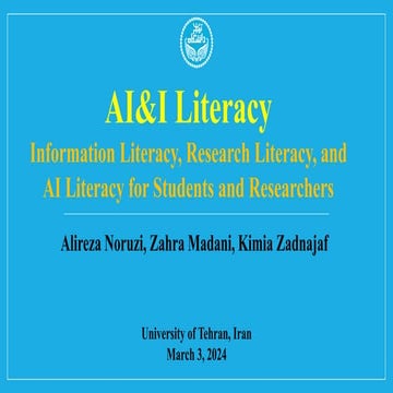AI&I Literacy: Information Literacy, Research Literacy, and AI Literacy ...