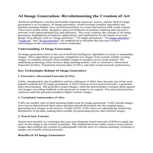 AI image generation AI image generation AI image generation | PDF