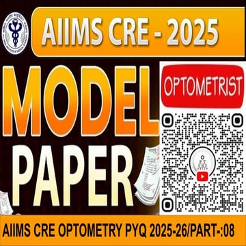 Aiims cre optometry pyq / eye MCQ / .pdf