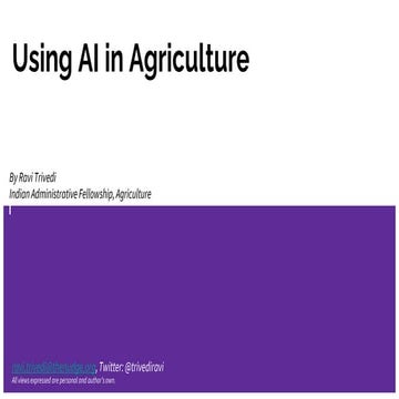 Agriculture usecases with Artificial Intelligence | PPTX