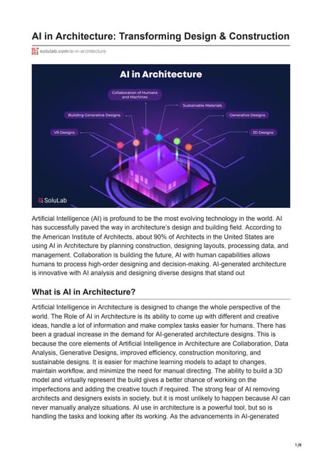 Ai In Architecture Transforming Design Amp Construction Pdf
