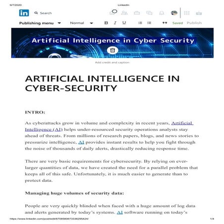 ARTIFICIAL INTELLIGENCE IN CYBER-SECURITY | PDF