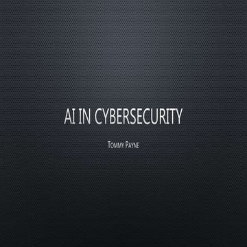 Ai in cyber security | PPTX