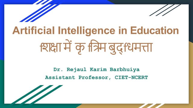 AI ( Artificial intelligence) in Education | PPTX