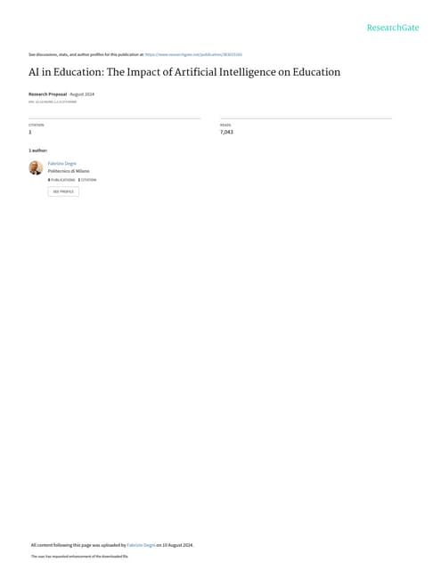 AI in Education, learn more about AI tools in education | PDF