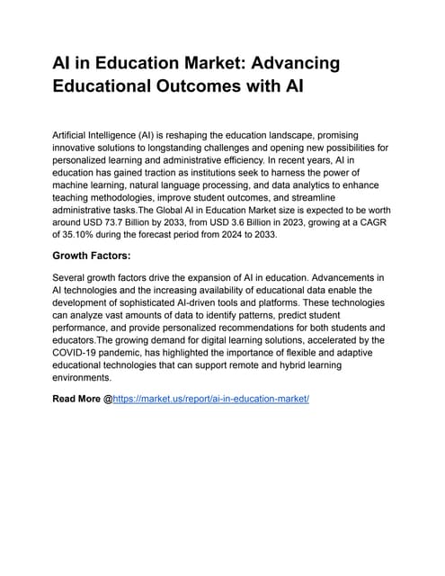 Artificial Intelligence (A.I.) in Schools (PPT) | PDF