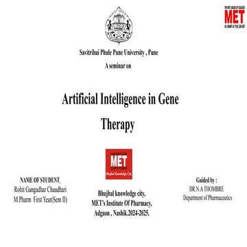 AI in Gene Therapy| Molecular Pharmaceutics|Unit-5 | PPTX