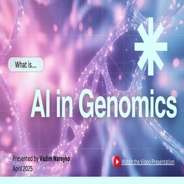 AI in Genomics: Redefining the Future of Medicine | PDF