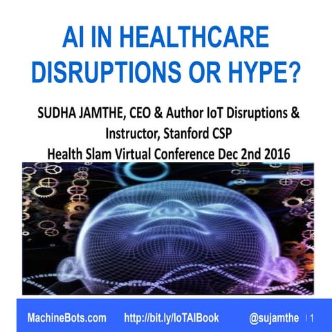 AI in healthcare disruption or hype HealthSlam Dec 2nd 2016 | PPT