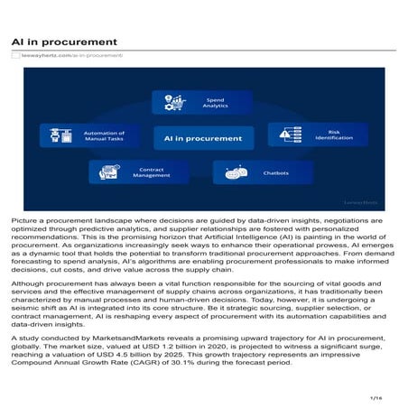 AI IN PROCUREMENT: REDEFINING EFFICIENCY THROUGH AUTOMATION | PDF