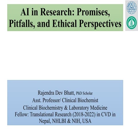 AI in Research-Ethical Dialema.AI in Research: Promises, Pitfalls, and ...