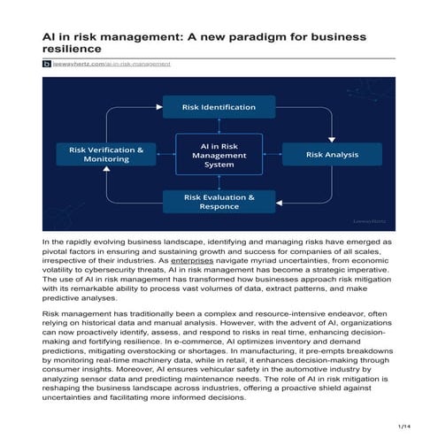 AI in risk management: A new paradigm for business resilience | PDF