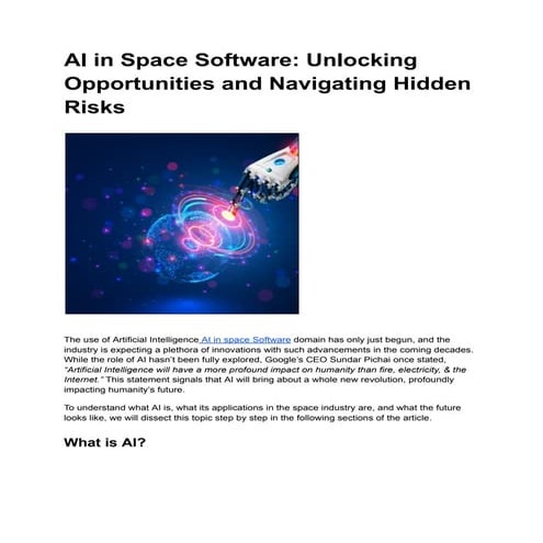 AI in Space Software_ Unlocking Opportunities and Navigating Hidden ...