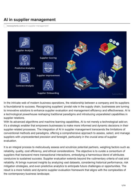 Generative AI in supply chain management.pdf | Logistics | Business