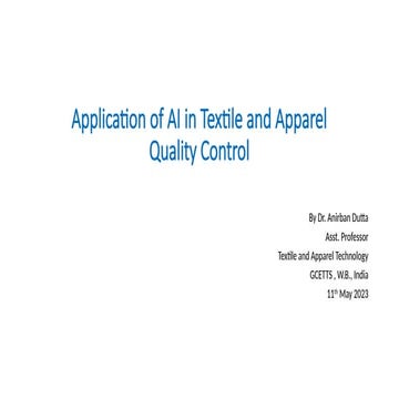 Application of Artificial Intelligence (AI) in Textile and Apparel Quality Control.pptx