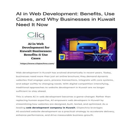 AI in Web Development_ Benefits, Use Cases, and Why Businesses in ...