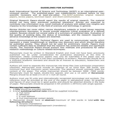 Aijst guidelines for authors | PDF