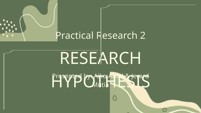 Hypothesis and its types | PPTX