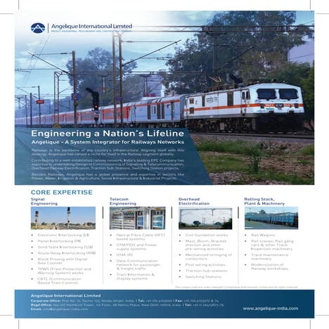 Engineering a Nation's Lifeline (Angelique) - A System Integrator for Railway Networks - Rail ...