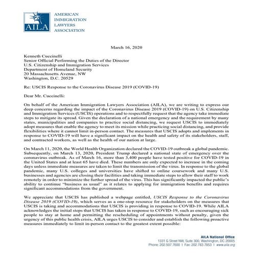 Nafsa letter to dhs regulatory issues and covid19 | PDF