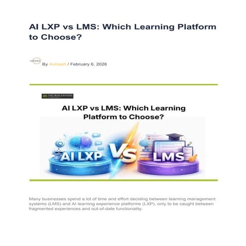 AI LXP vs LMS: Which Learning Platform to Choose? | PDF