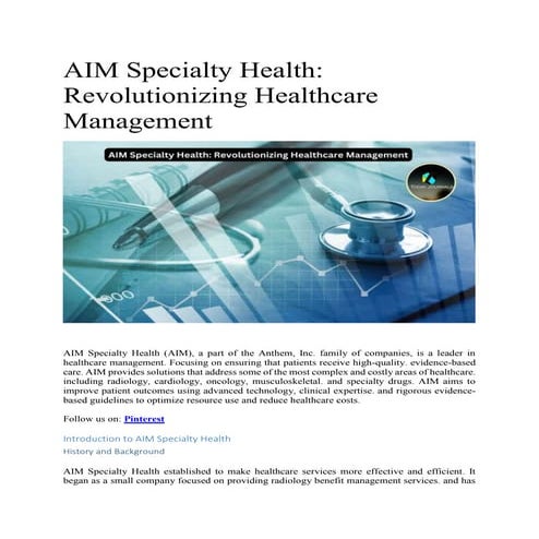 AIM Specialty Health: Revolutionizing Healthcare Management | DOCX
