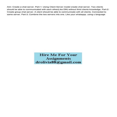 Aim Create A Chat Server Part1 Using Client Server Modelpdf