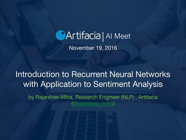 Introduction To Recurrent Neural Network With Application To Sentiment