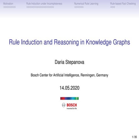 Knowledge Graphs, Daria Stepanova, Bosch Center for Artificial ...