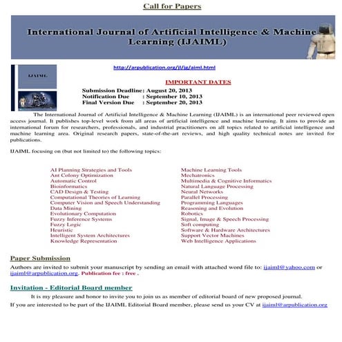 International Journal of Artificial Intelligence & Machine Learning ...