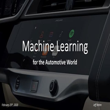 Machine Learning for the Automotive World | PDF
