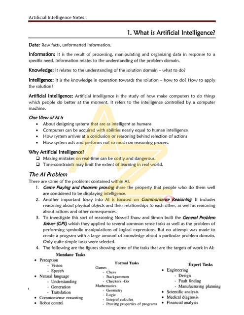 AI Mod1@AzDOCUMENTS.in.pdf | Artificial Intelligence | Technology ... AI Mod1@AzDOCUMENTS.in.pdf | Artificial Intelligence | Technology ...