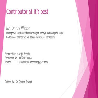 COntributor at it's best | PPT