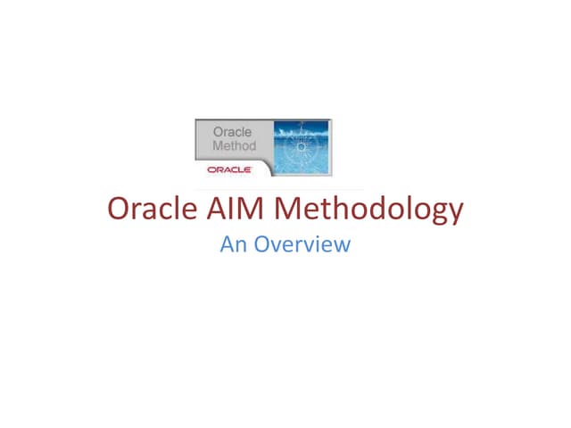 Oracle Unified Method (OUM) | PDF