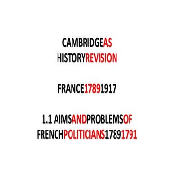 CAMBRIDGE AS HISTORY: FRANCE REVOLUTION MODULE | PPTX | Christianity ...