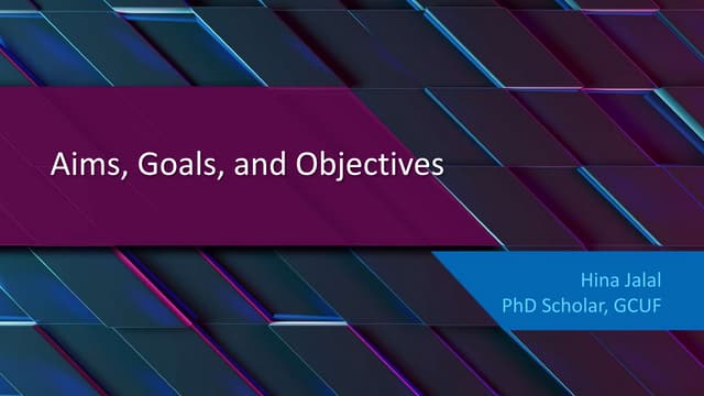 Aims vs. Objectives | PPTX