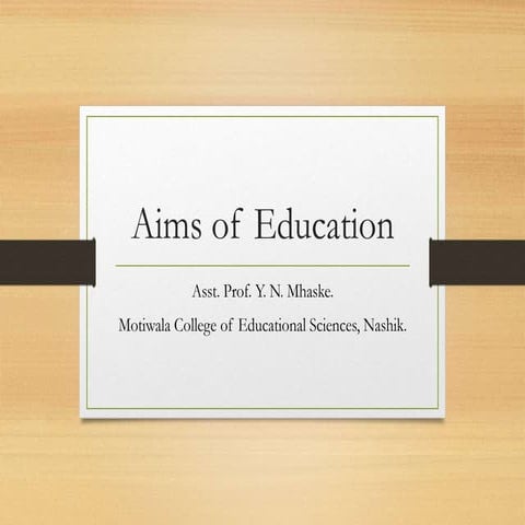 Aims of education | PPTX