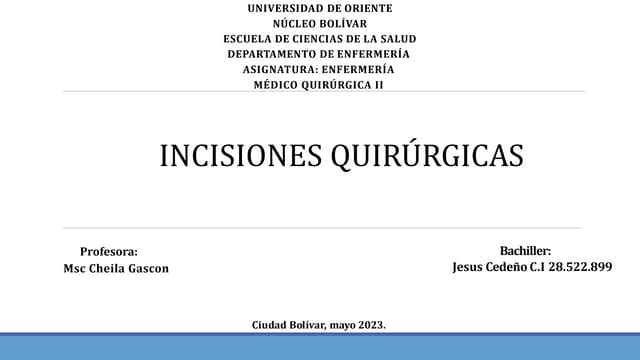 Incisiones quirurgicas | PDF
