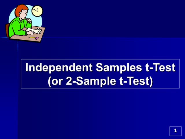 Independent sample t test | PPT