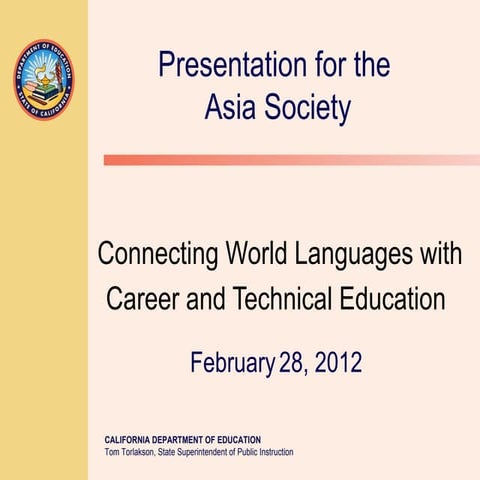 Patric Ainsworth: Connecting World Languages to CTE | PPT