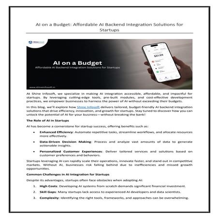 AI on a Budget Affordable AI Backend Integration Solutions for Startups.pdf
