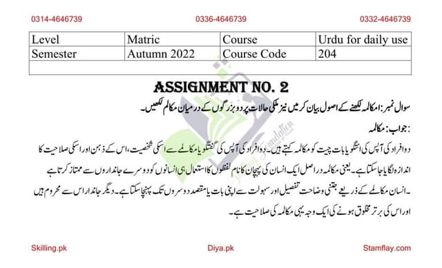 AIOU Code 204 Solved Assignment 2 Autumn 2022.pptx AIOU Code 204 Solved Assignment 2 Autumn 2022.pptx
