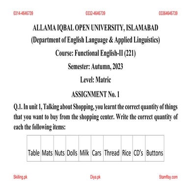 AIOU Solved Assignment Code 221 Compulsory English – II Autumn 2023 Assignment 1.pdf | Vaccines ...
